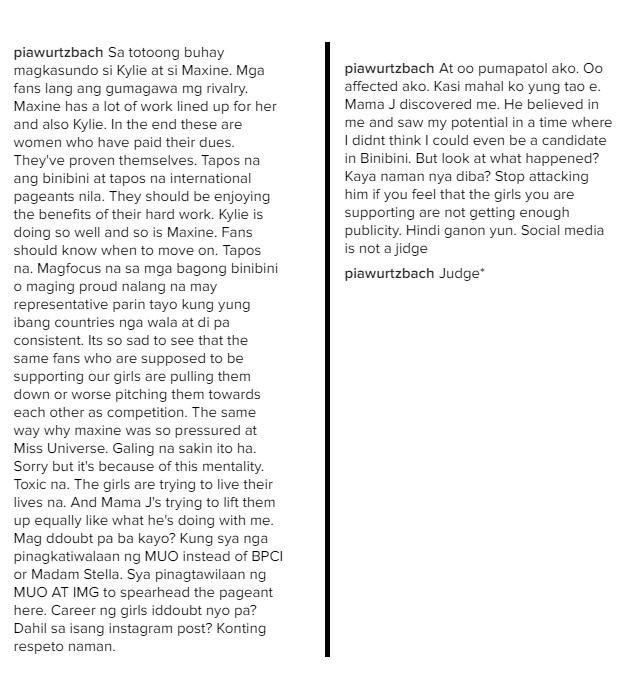 Pia Wurtzbach claps back at fans pitting Maxine vs. Kylie: ‘Toxic na ... Pia Wurtzbach claps back at fans pitting Maxine vs. Kylie: ‘Toxic na ...