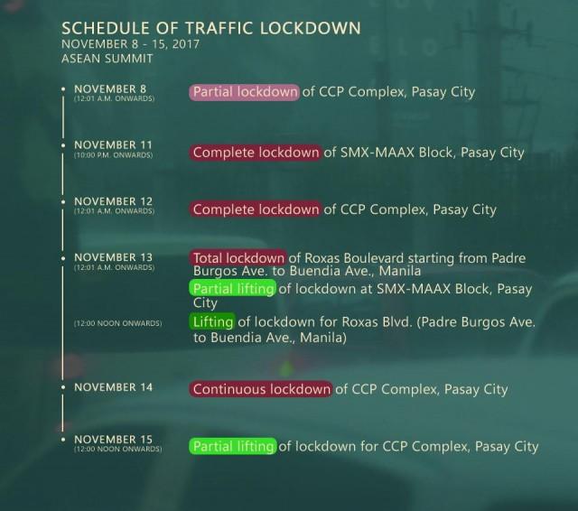Traffic lockdown schedules for ASEAN security | GMA News Online