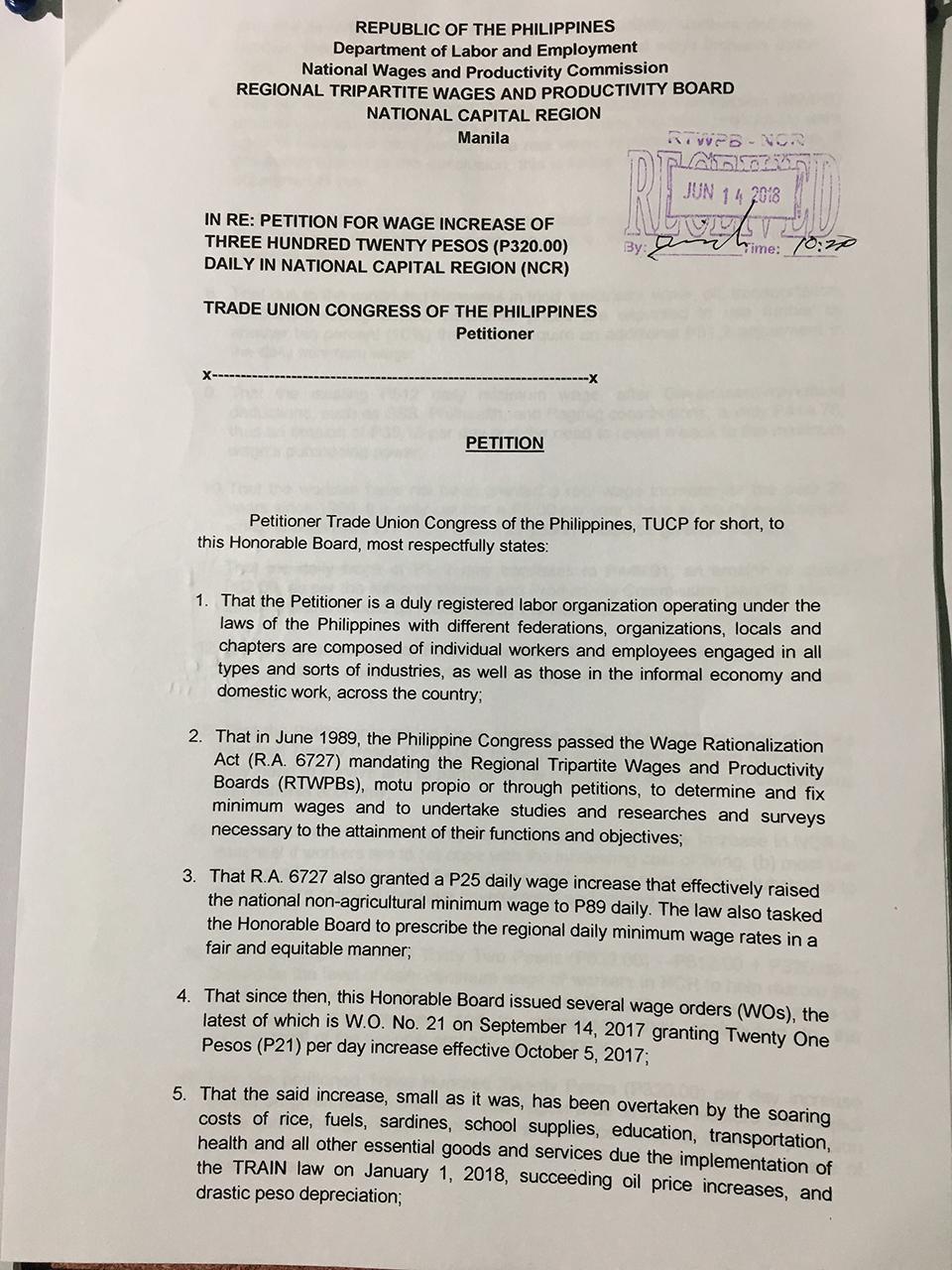 TUCP seeks P320 minimum wage hike | GMA News Online TUCP seeks P320 minimum wage hike | GMA News Online
