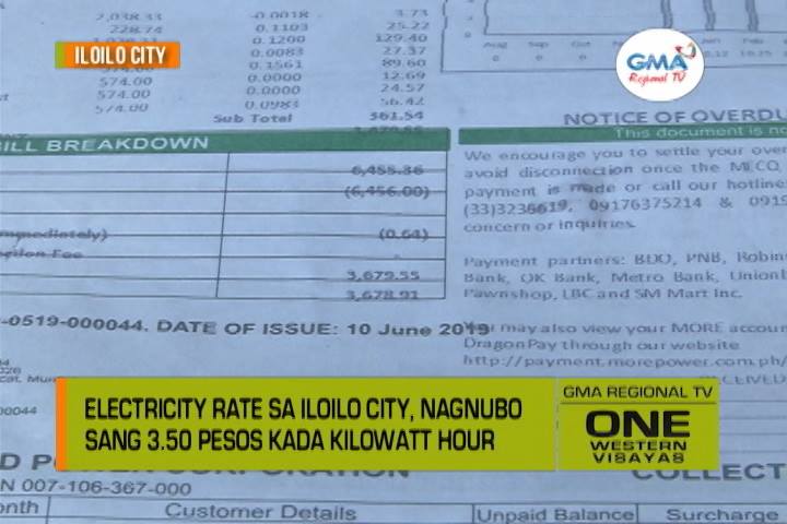 One Western Visayas: Electricity Rate sa Iloilo City, Nagnubo
