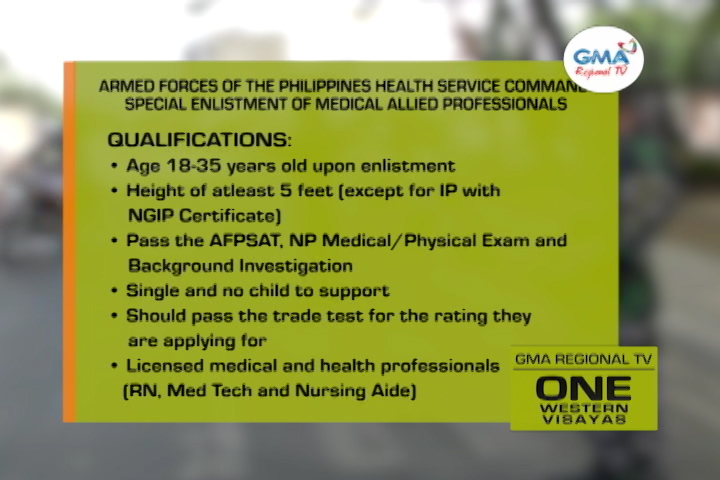 One Western Visayas: AFP-Health Service Command, Special Enlistment ...