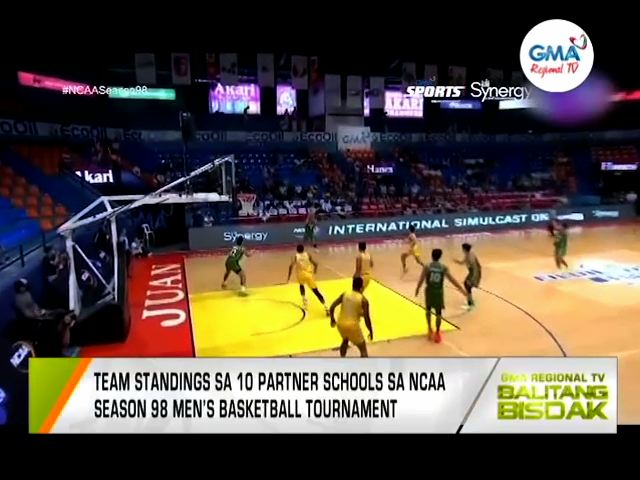 Balitang Bisdak: Team Standings sa NCAA Season 98 Men's Basketball