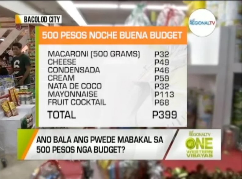 One Western Visayas: 500 Pesos nga Budget Para sa Pang-noche Buena ...