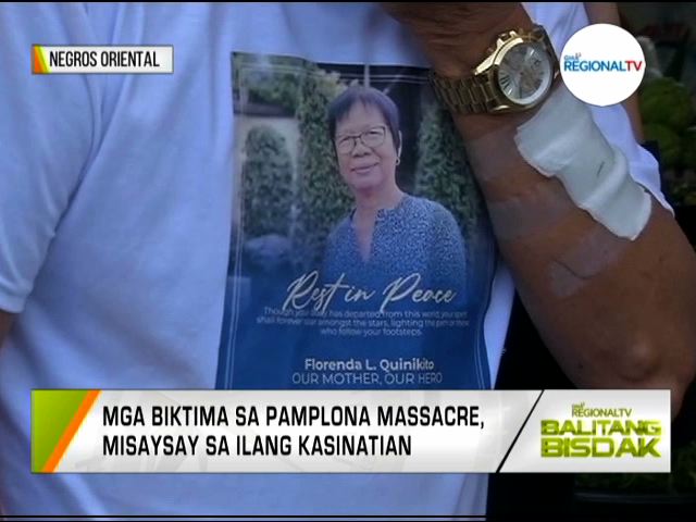 Balitang Bisdak: Ayuda sa mga Biktima sa Pamplona Massacre Balitang Bisdak: Ayuda sa mga Biktima sa Pamplona Massacre