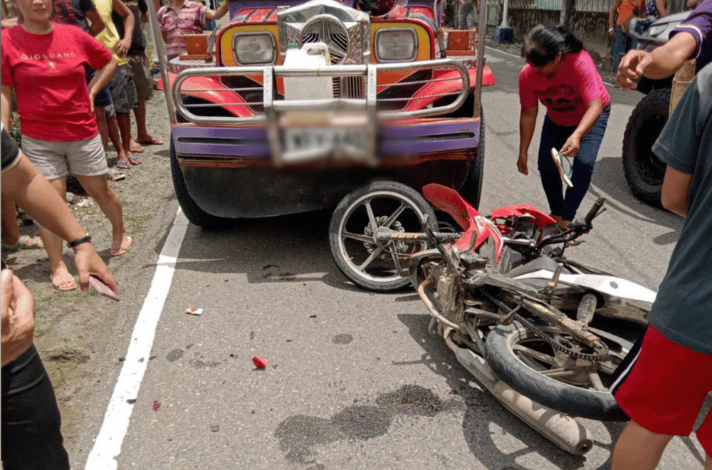 1 dead, 1 hurt after motorcycle collides with jeepney in Ilocos Sur