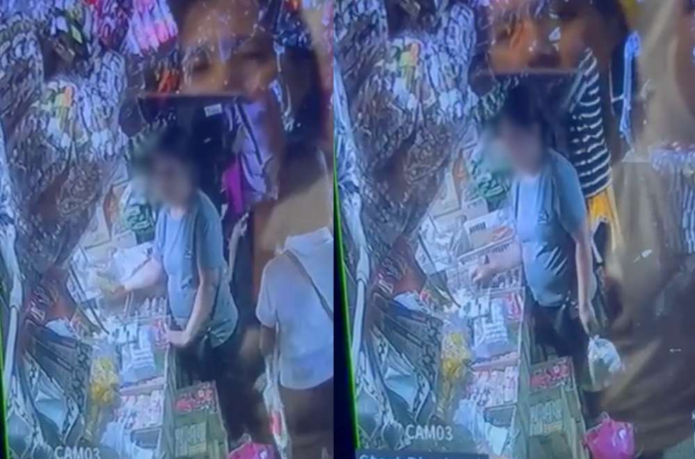 Woman caught on CCTV asking for change even without paying