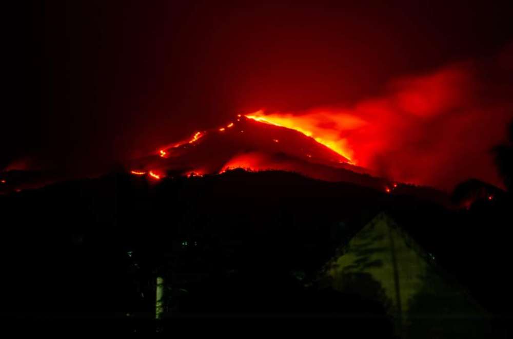 Forest fire hit mountains in Aguilar, Pangasinan