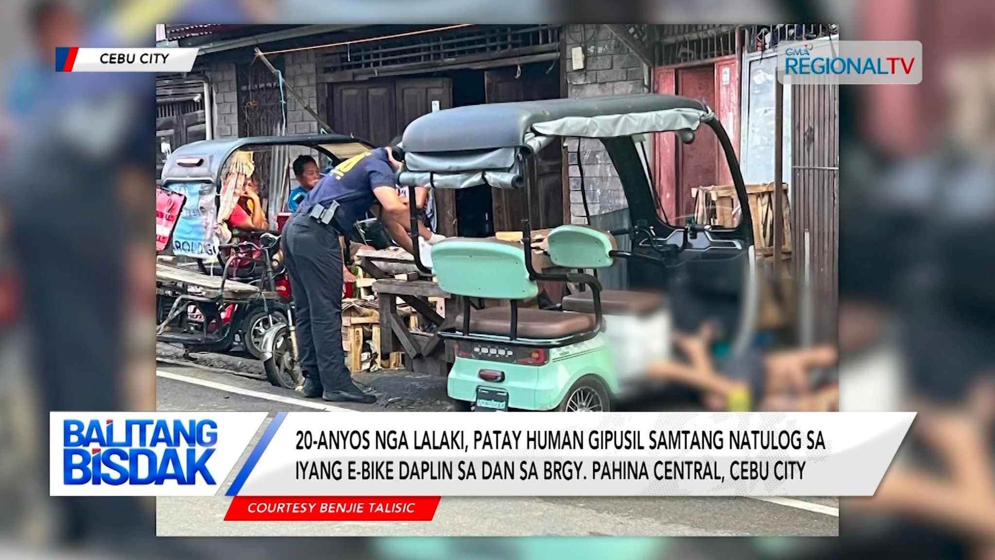 20-anyos nga lalaki, gipusil-patay samtang natulog sa e-trike