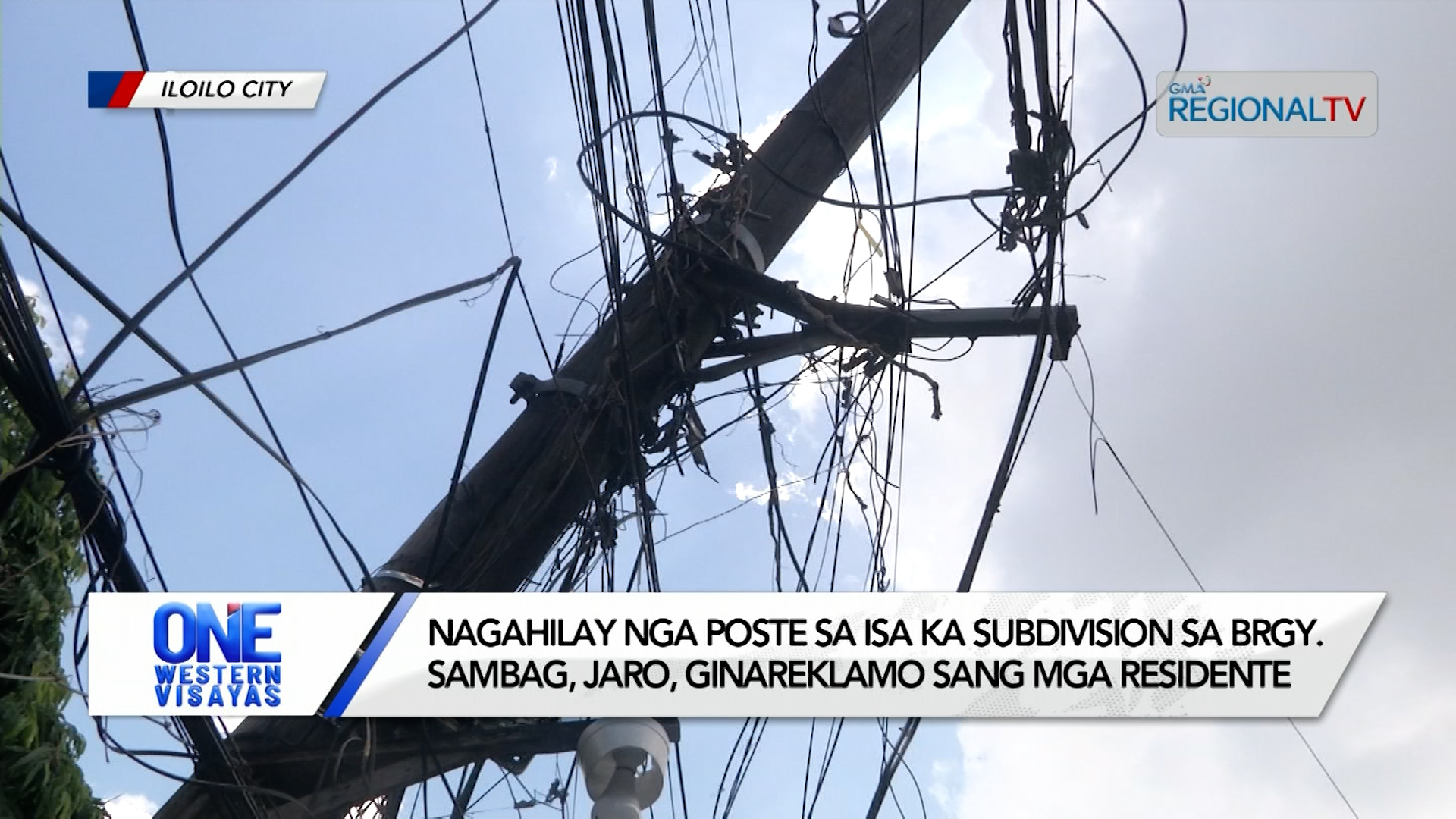 Nagahilay nga poste sa isa ka subdivision sa Brgy. Sambag, Jaro ...