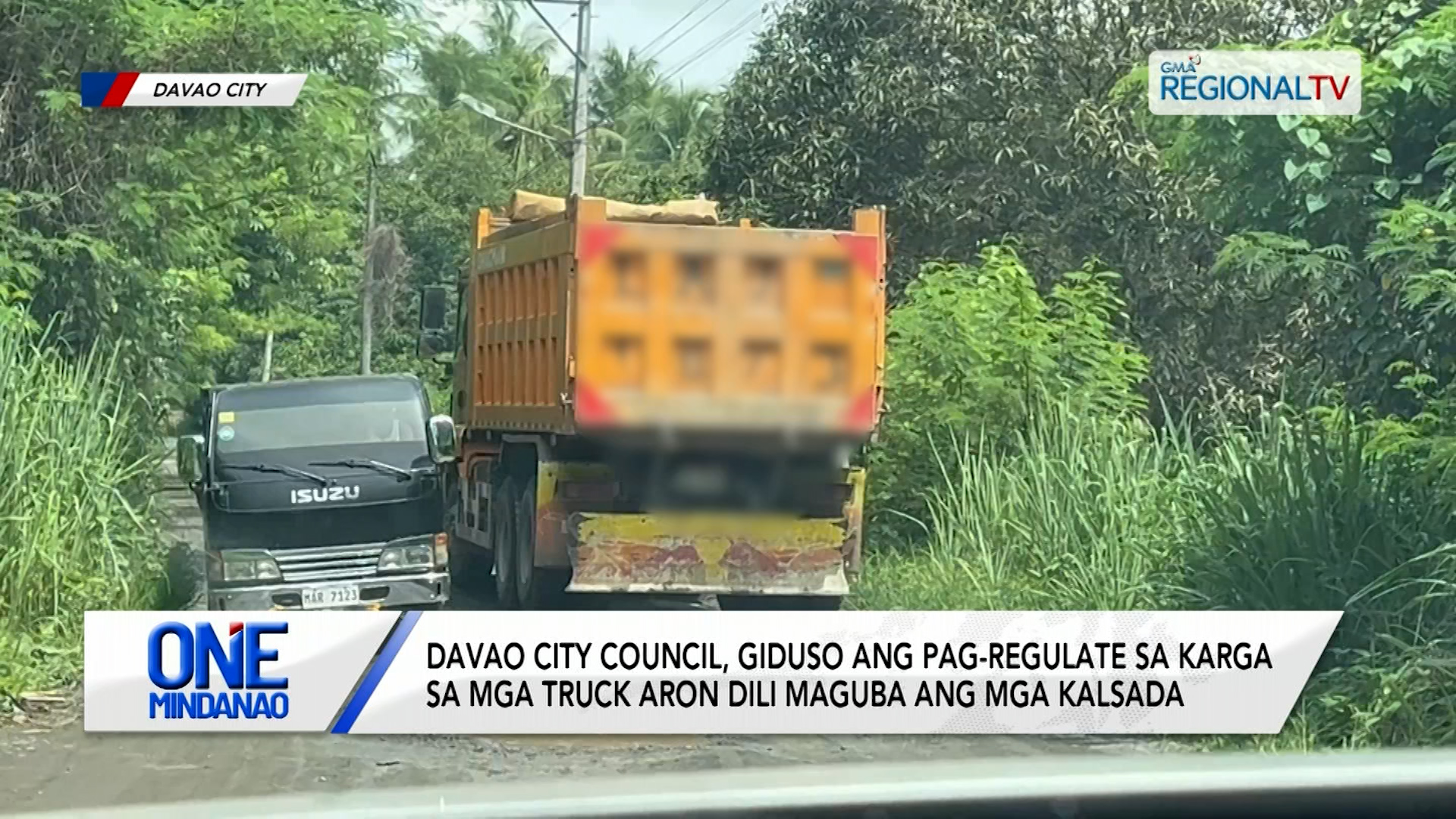 Ubang gubang kalsada sa Davao City, tungod sa mga moaging truck nga bug-at