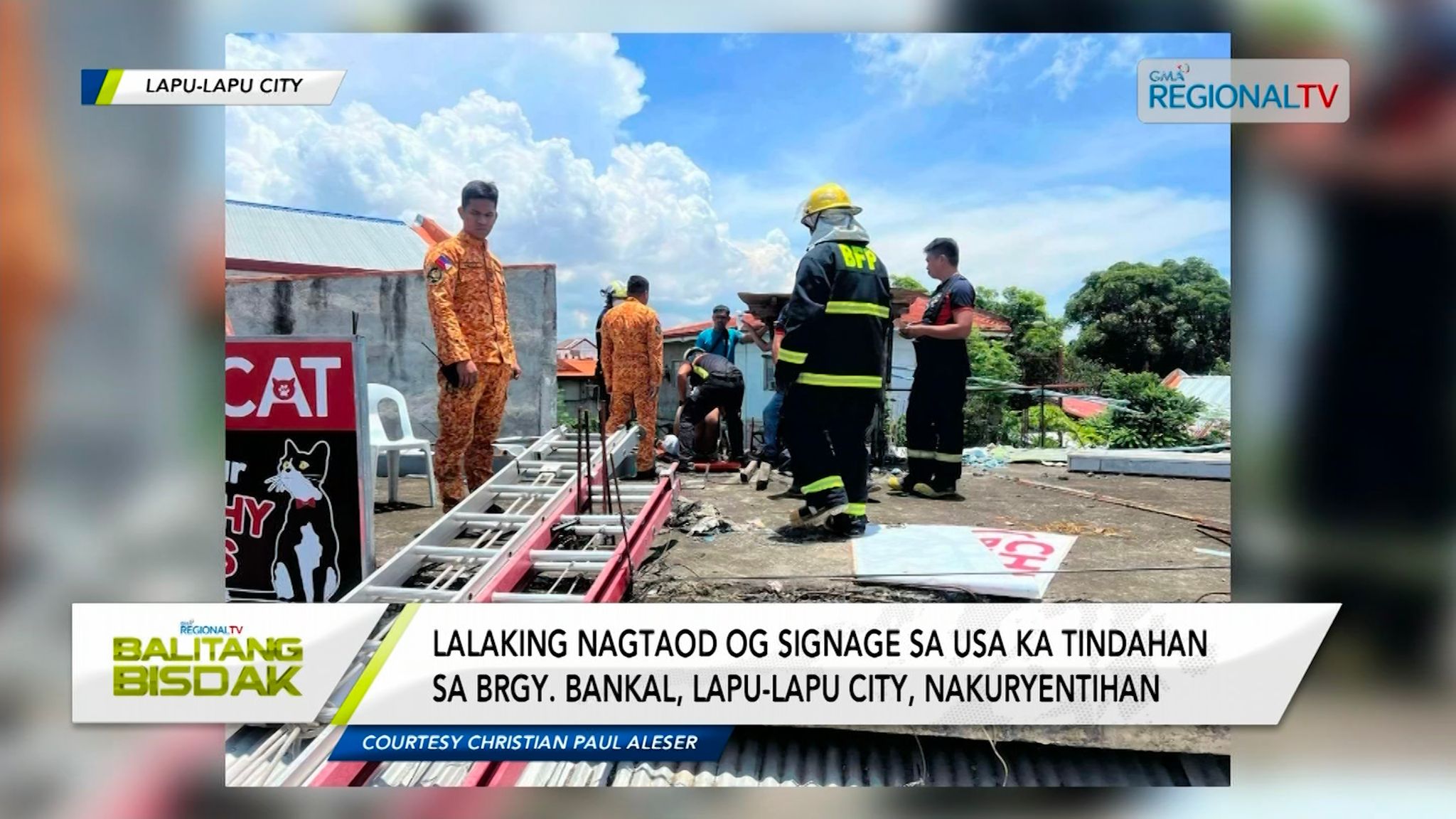 Lalaking nagtaod og signage, nakuryentihan