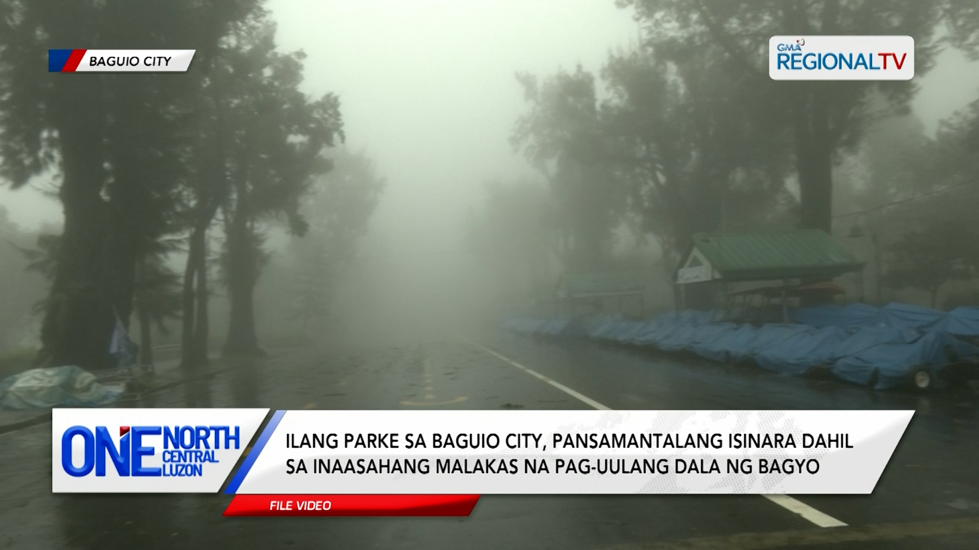 Ilang parke sa Baguio, pansamantalang isinara dahil sa epekto ng bagyo | One North Central Luzon