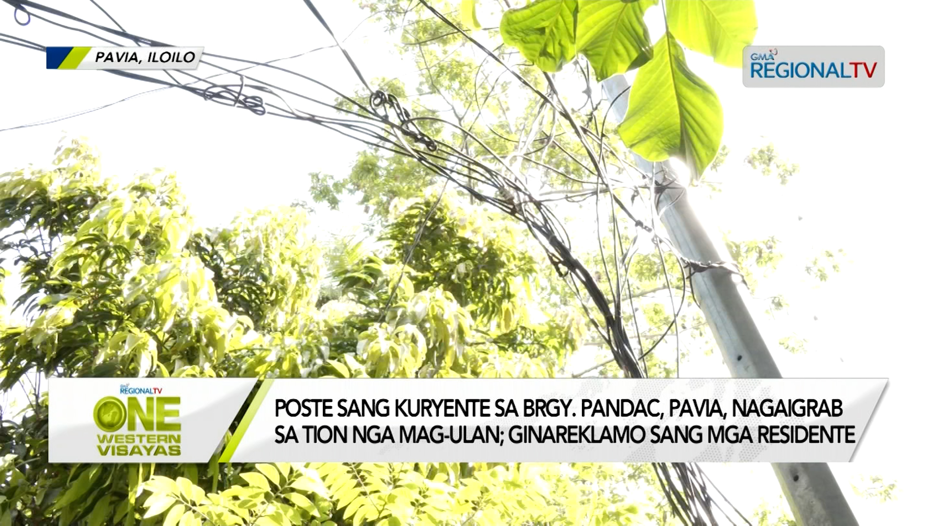 Poste sang kuryente sa Brgy. Pandac, Pavia, nagaigrab sa tion nga mag-ulan