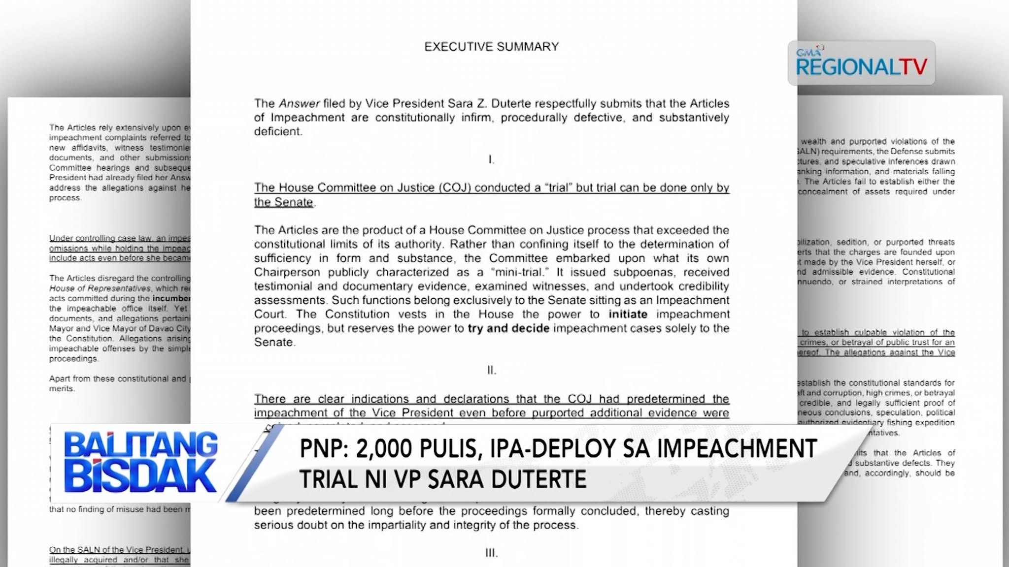 2,000 Pulis, Ipa-Deploy sa Impeachment Trial ni VP Sara Duterte ...
