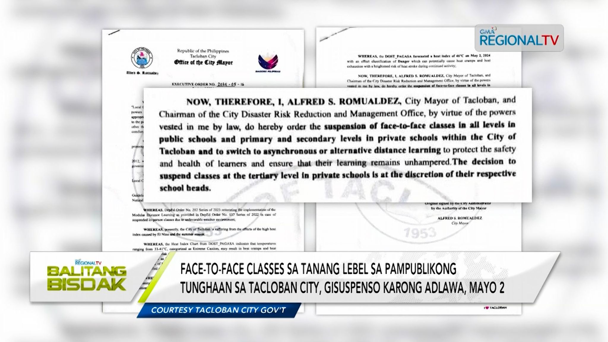 Face-to-face classes sa Tacloban City, gisuspenso tungod sa kainit
