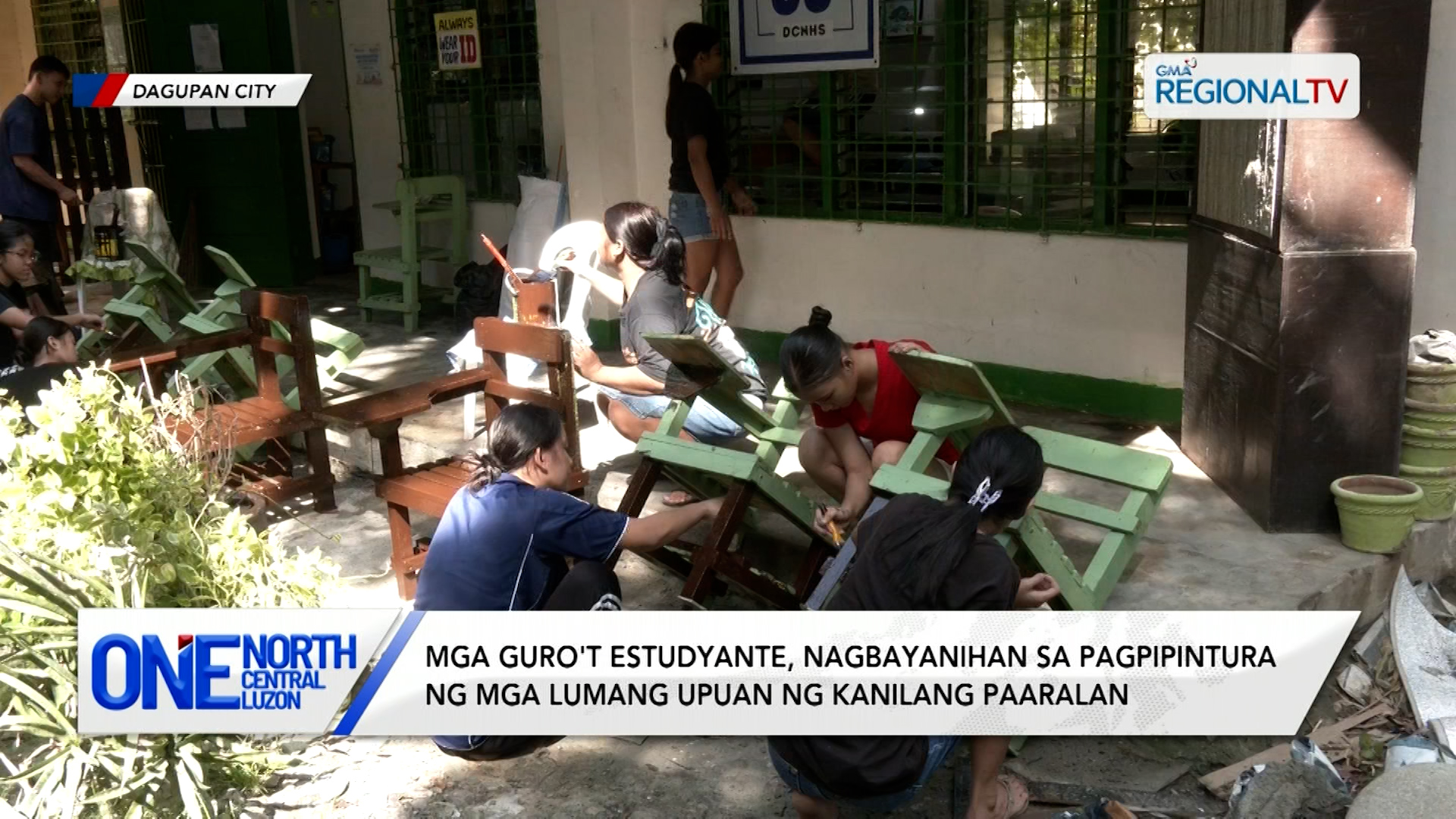 Mga guro't estudyante, nagbayanihan sa pagpipintura ng mga lumang upuan