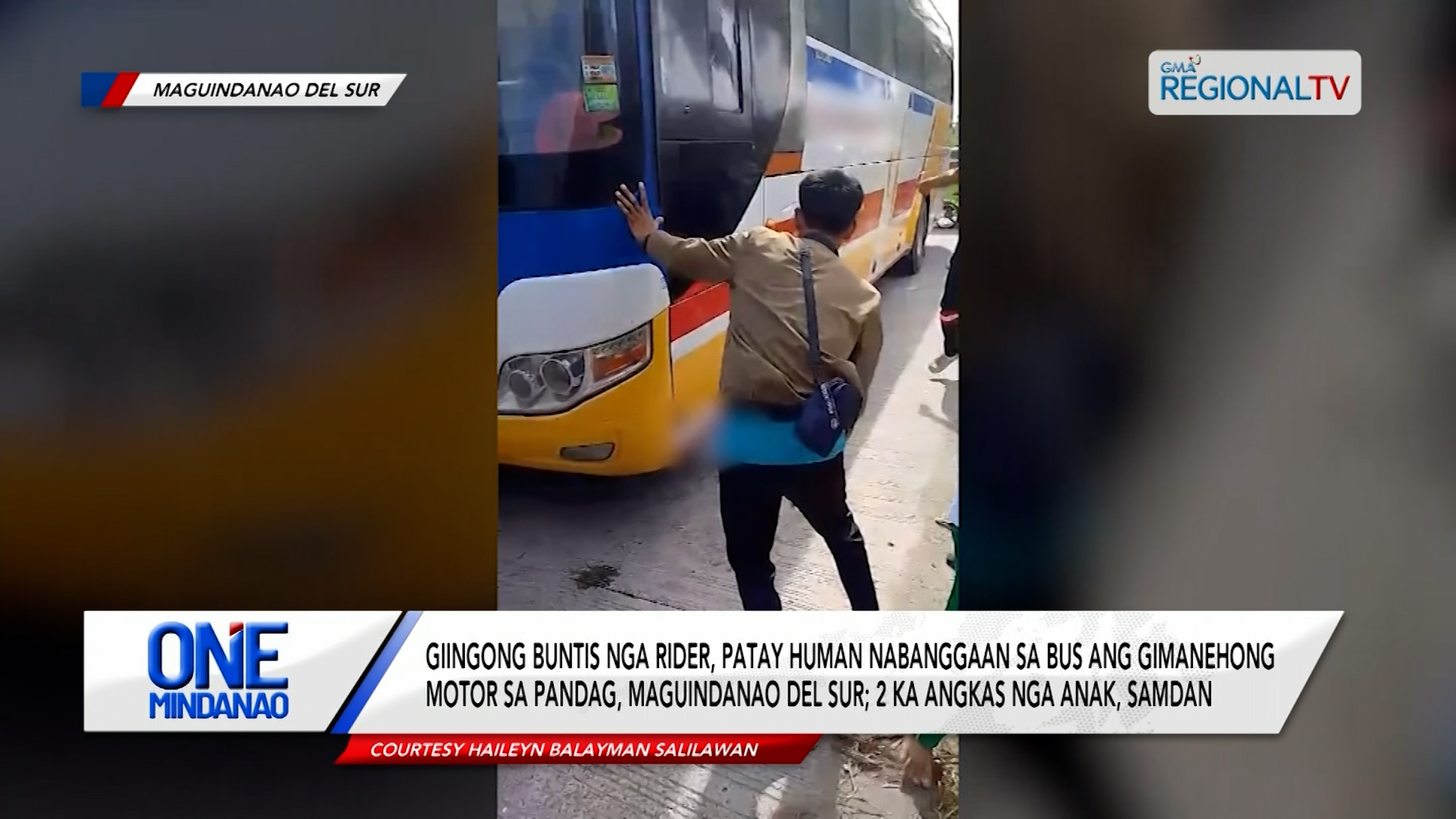Giingong buntis nga rider, patay human nabanggaan sa bus ang motor