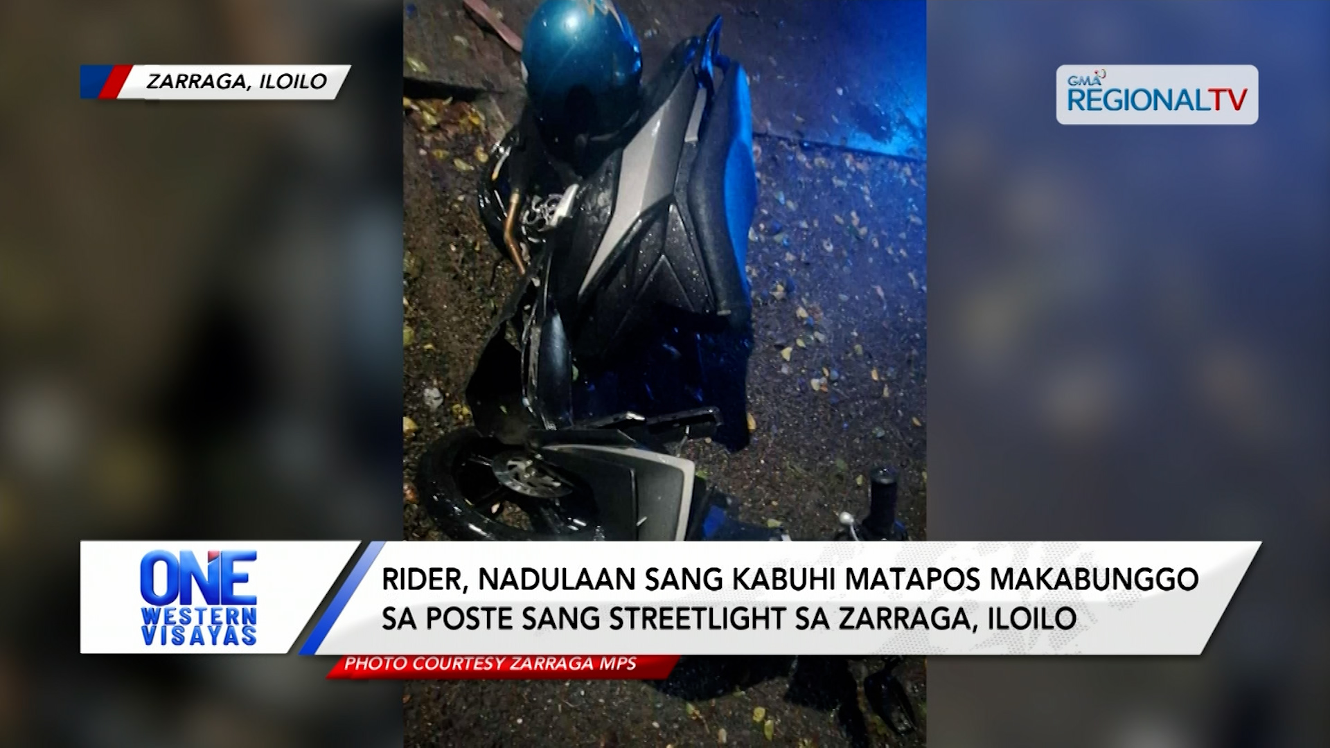 Rider, nagtaliwan sang makabunggo sa poste sang streetlight sa Zarraga ...