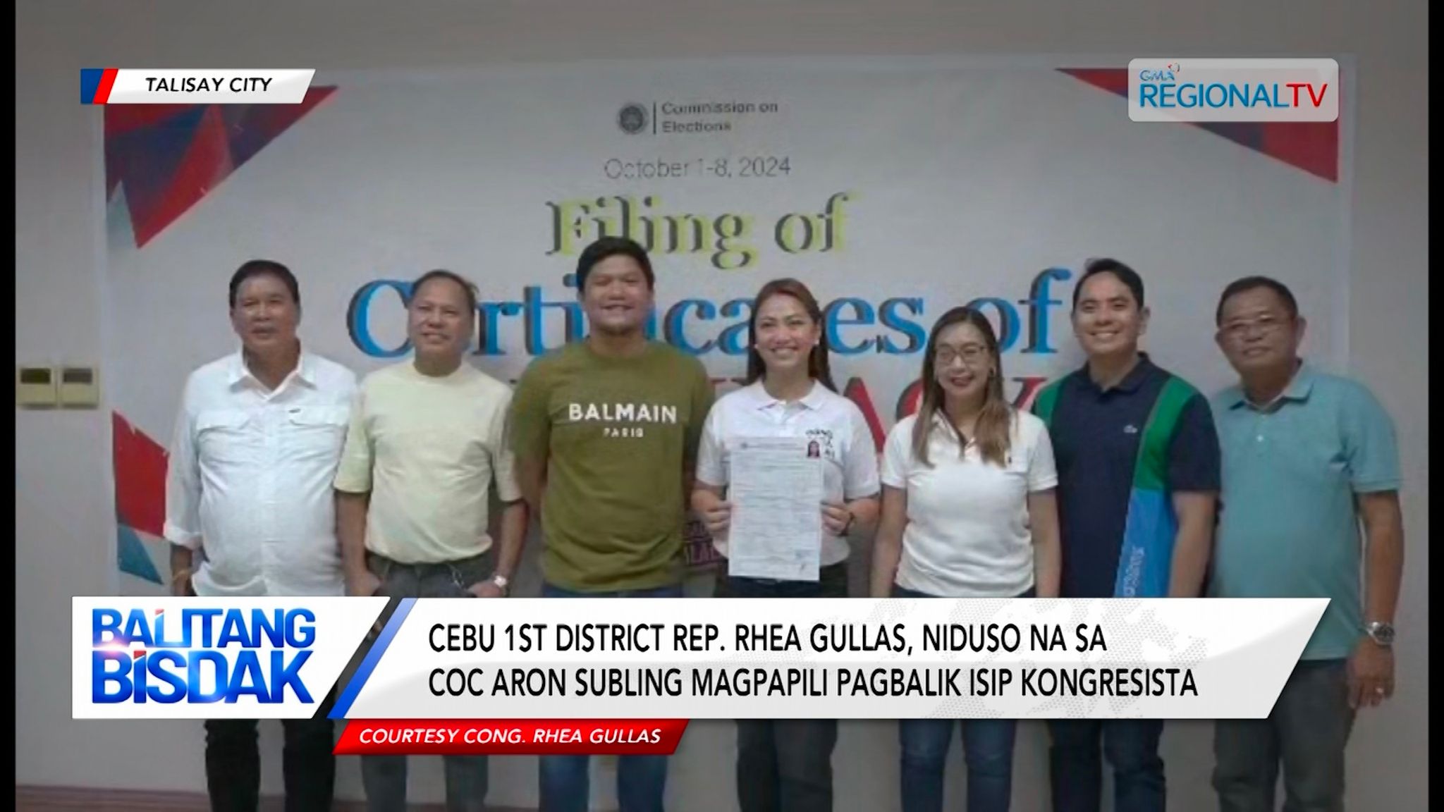 Kampo ni Talisay City Mayor Samsam Gullas, miduso na sa COC