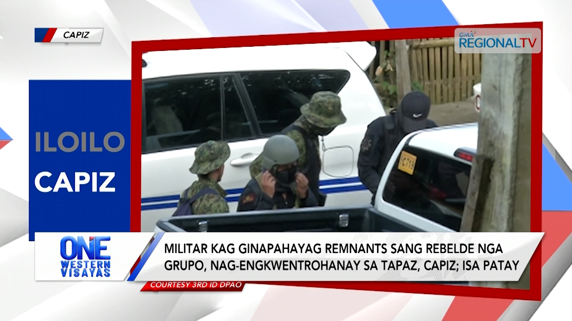 Militar kag rebelde nga grupo, nag-engkwentrohanay sa Tapaz, Capiz; isa patay