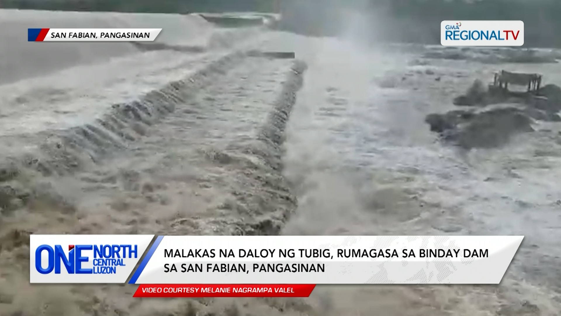 Malakas na daloy ng tubig, rumagasa sa Binday Dam sa San Fabian | One ...