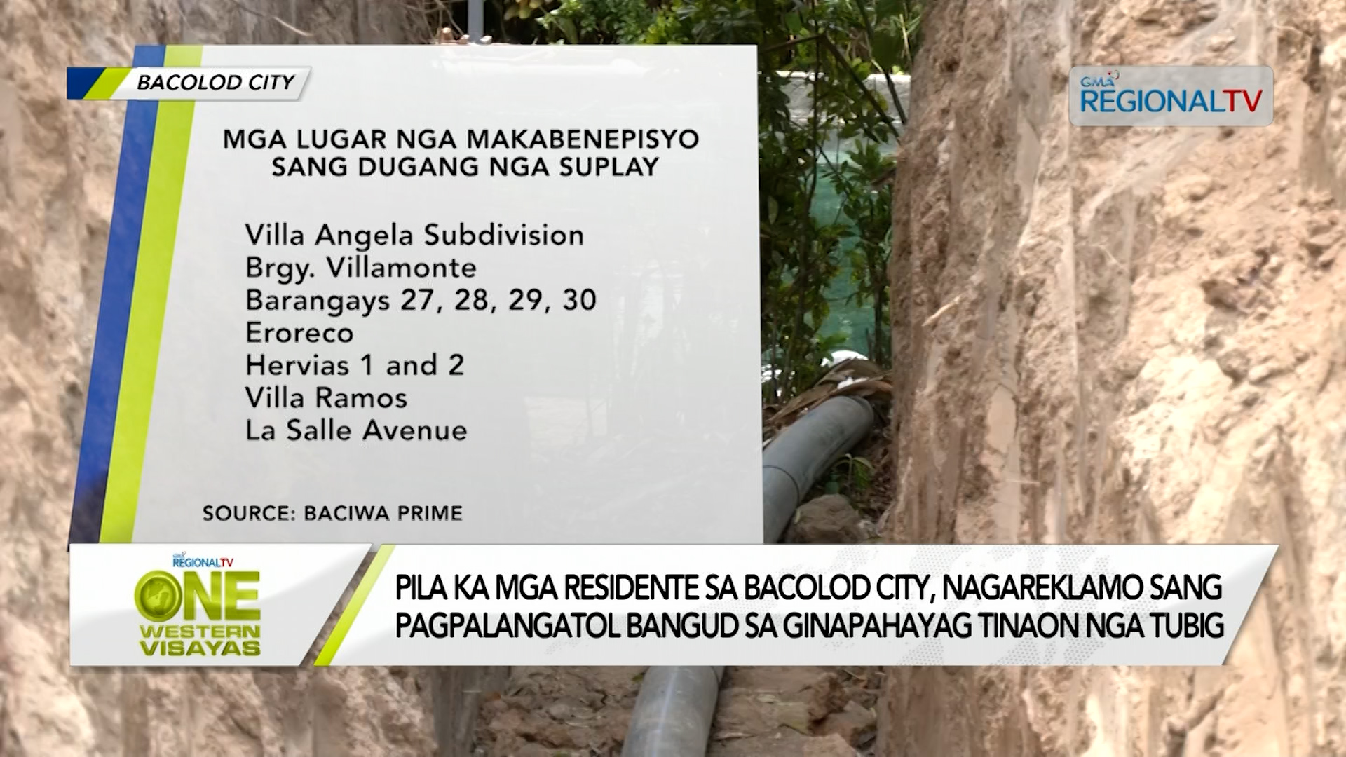 Pila ka residente sa Bacolod City nagreklamo sang pagpalangatol bangud sa tubig