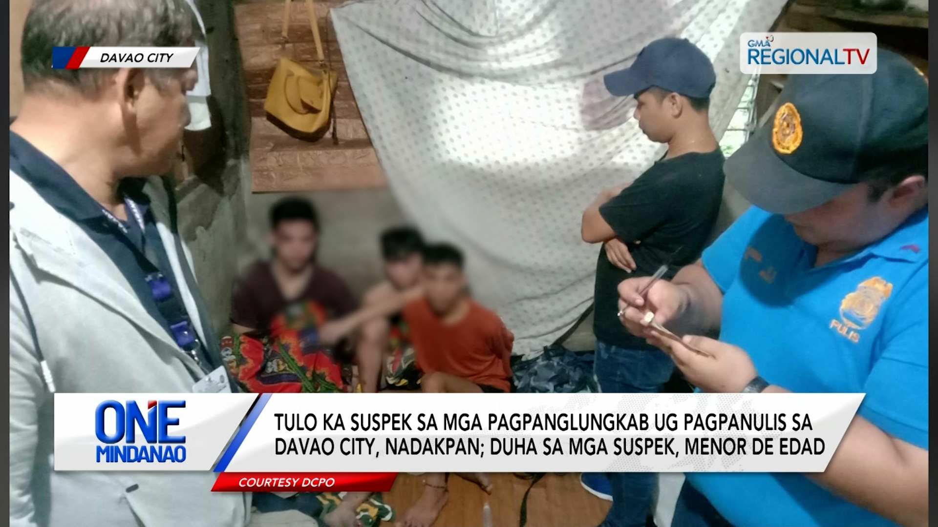 Tulo ka suspek sa mga pagpanglungkab ug pagpanulis sa Davao City, nadakpan
