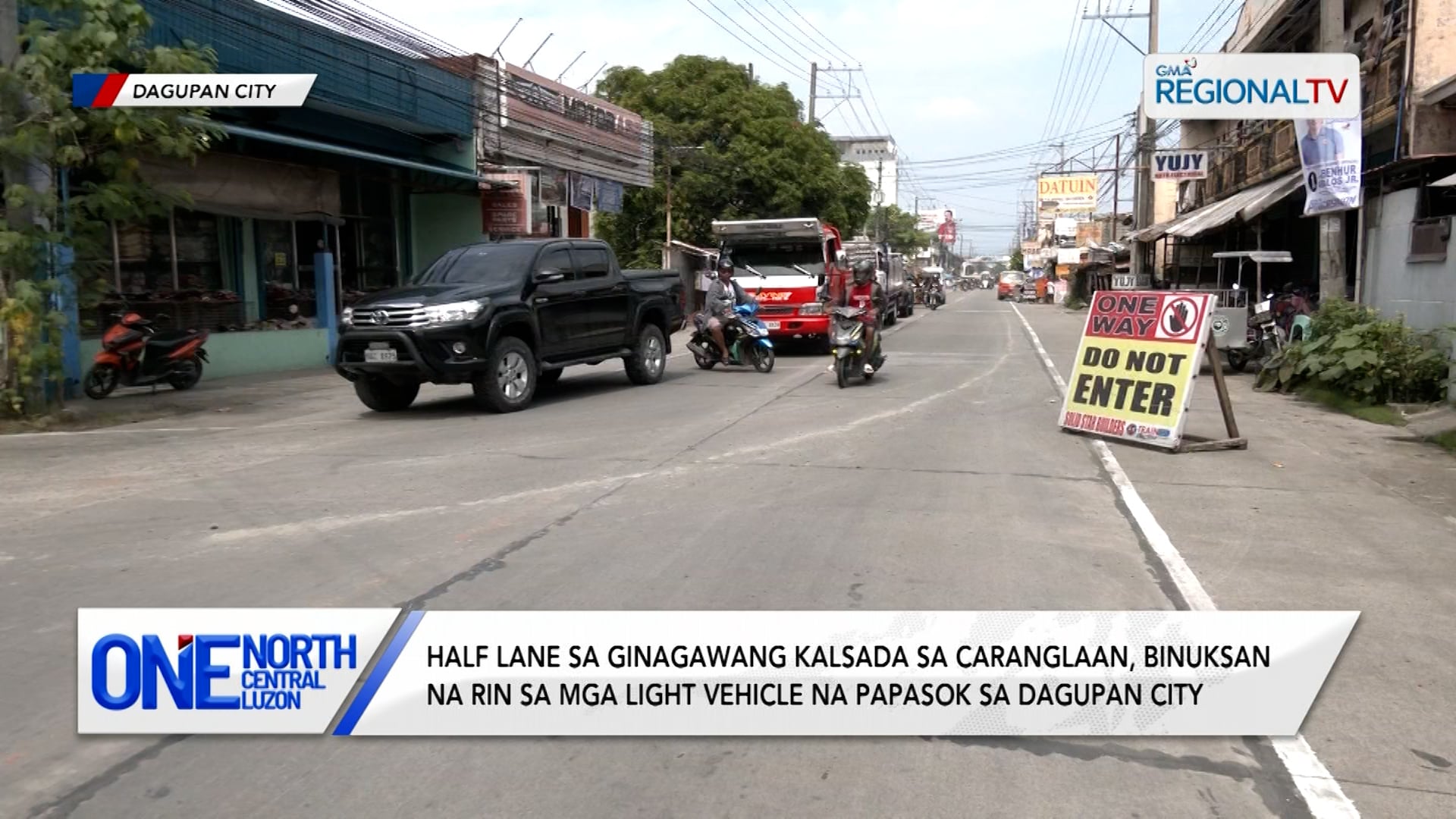 Half lane sa kalsada sa Caranglaan, binuksan na rin sa light vehicles