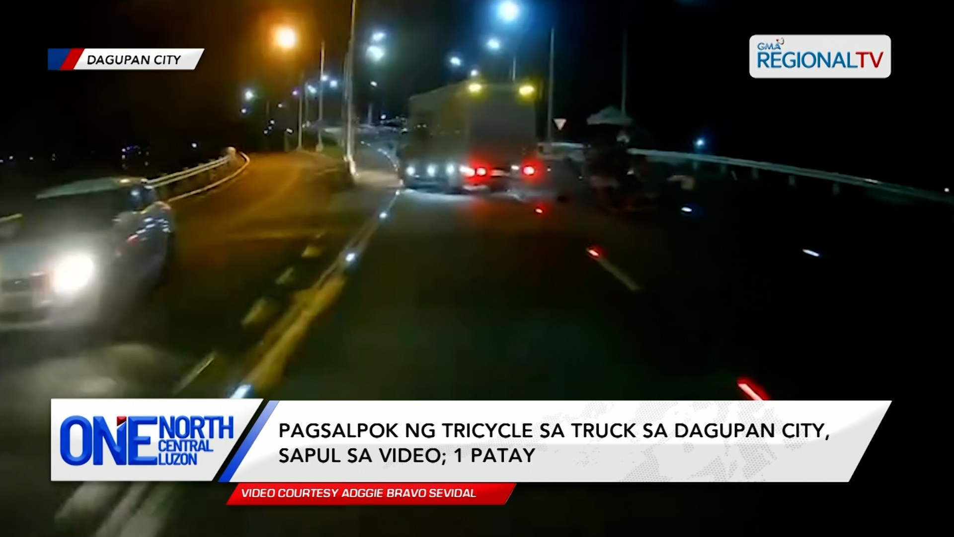 Pagsalpok ng tricycle sa truck sa Dagupan City, sapul sa video; 1 patay | One North Central Luzon
