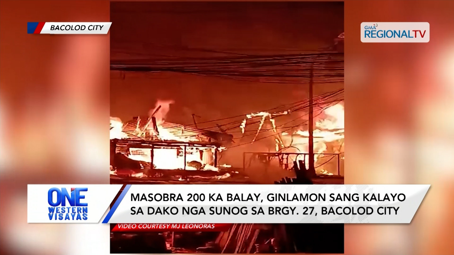 Masobra 200 ka balay, ginlamon sang kalayo sa sunog sa Brgy. 27, Bacolod City | One Western Visayas