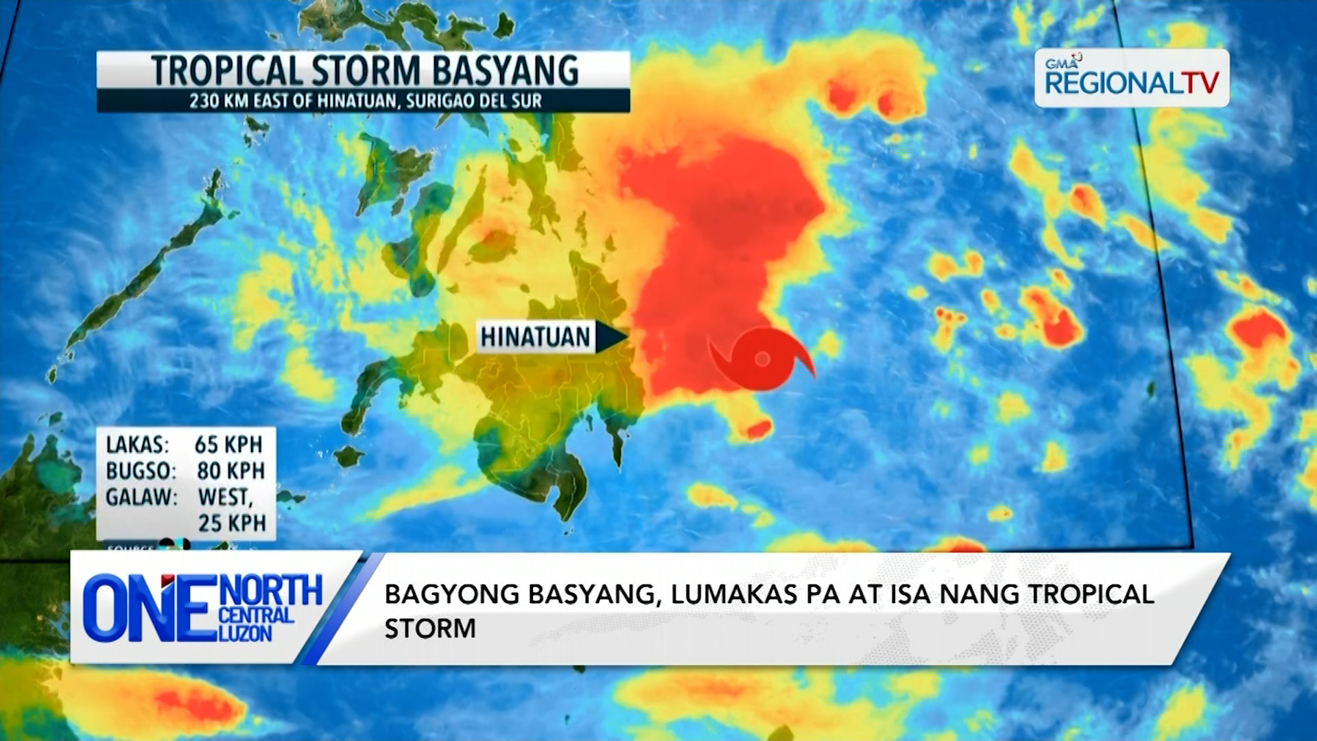 Bagyong Basyang, lumakas pa at isa nang tropical storm | One North ...