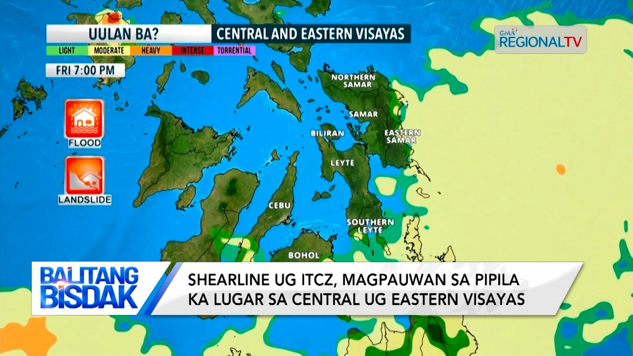 ITCZ ug shear line, magpauwan sa pipila ka bahin sa nasud