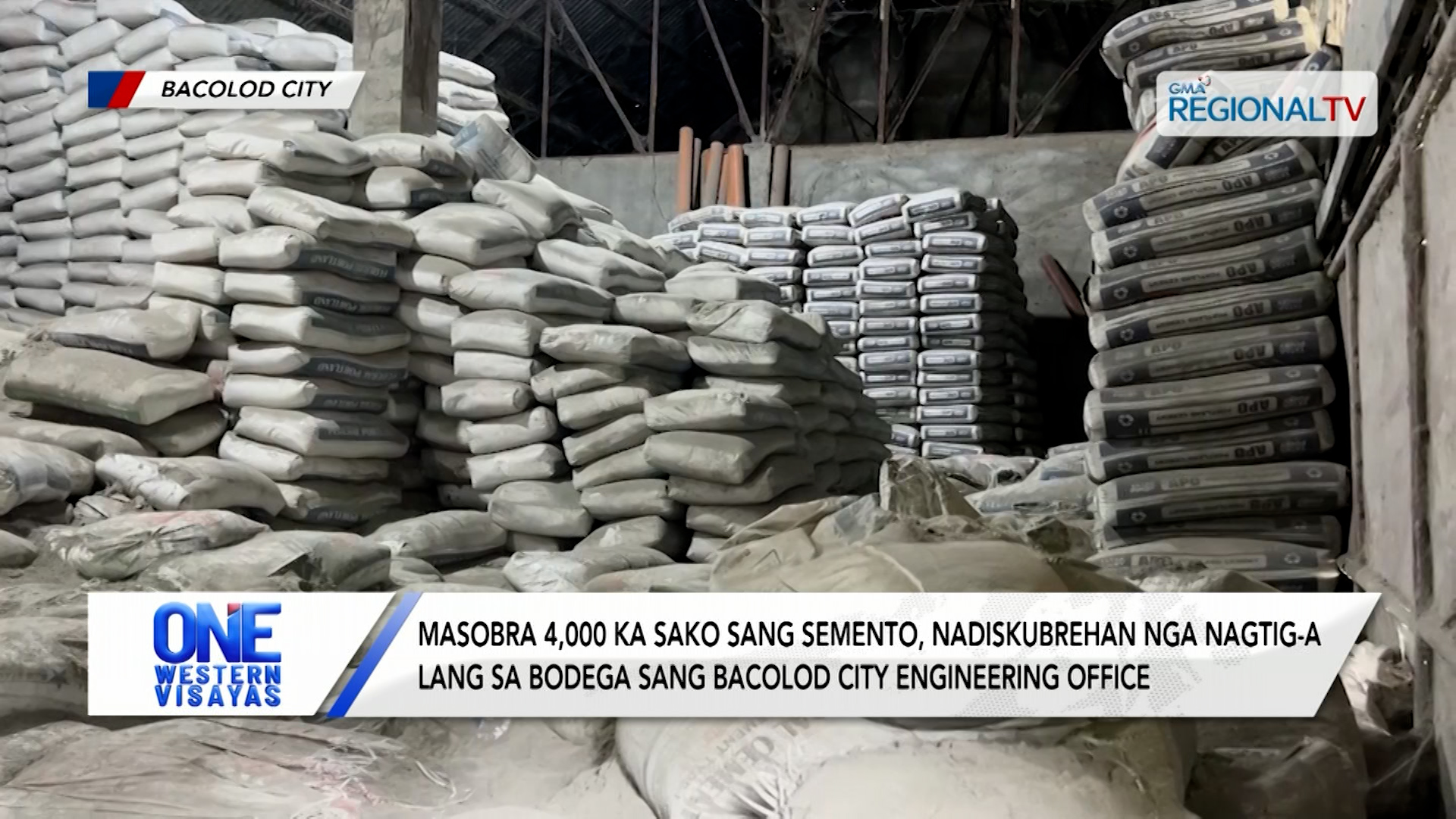 Masobra 4,000 ka sako sang semento, nagtig-a lang sa bodega sang Bacolod City | One Western Visayas