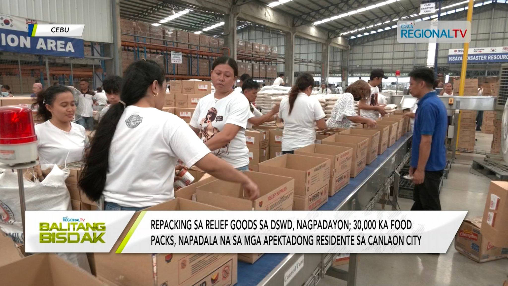 Relief goods sa DSWD, giandam na alang sa mga apektado sa Canlaon City