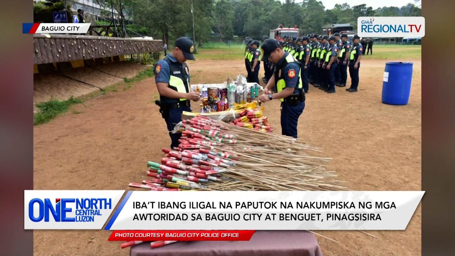 Iba’t ibang iligal na paputok na nakumpiska sa Benguet, pinagsisira ...