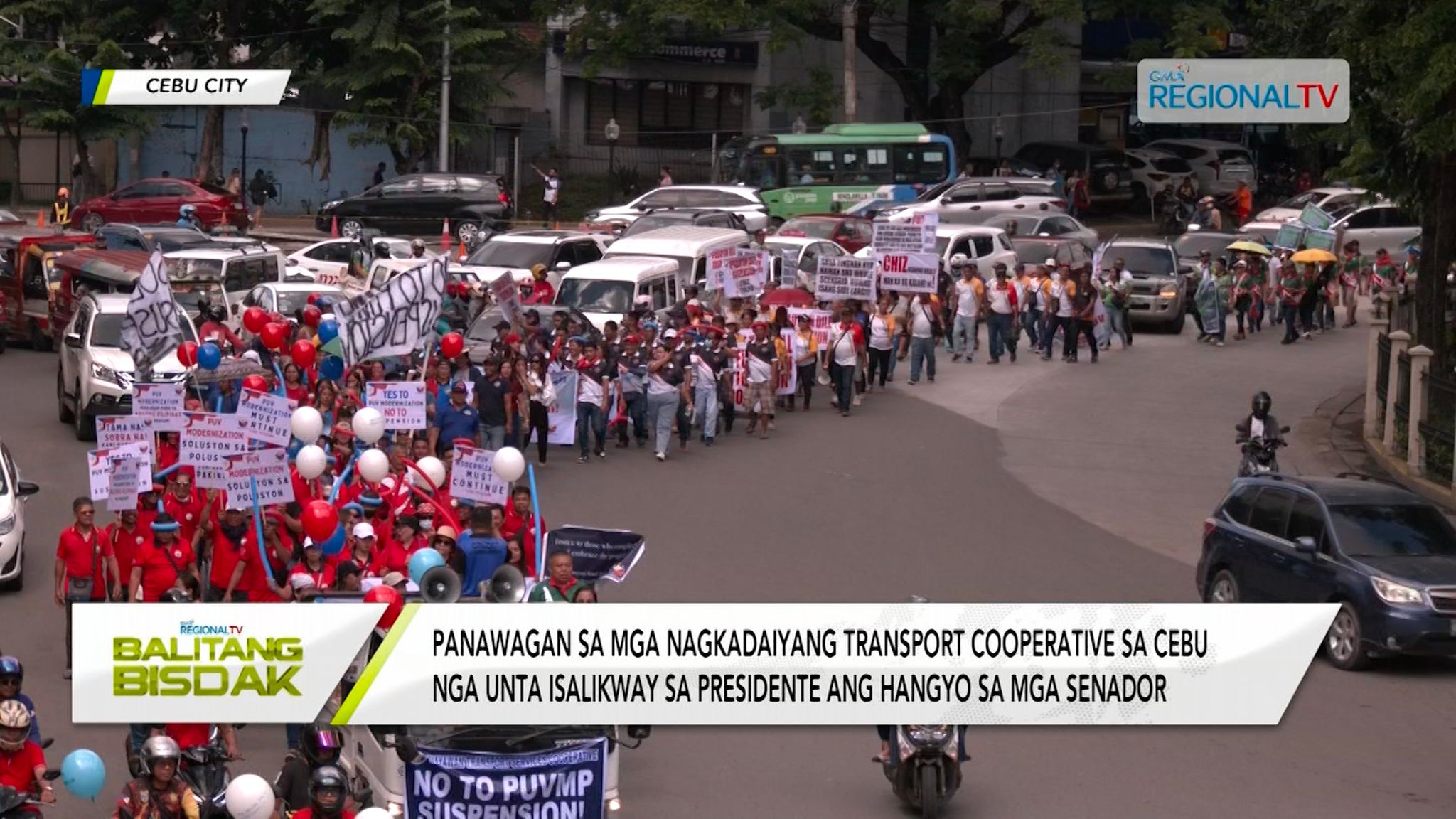 Mga transport group sa Cebu, nag-unity walk protest