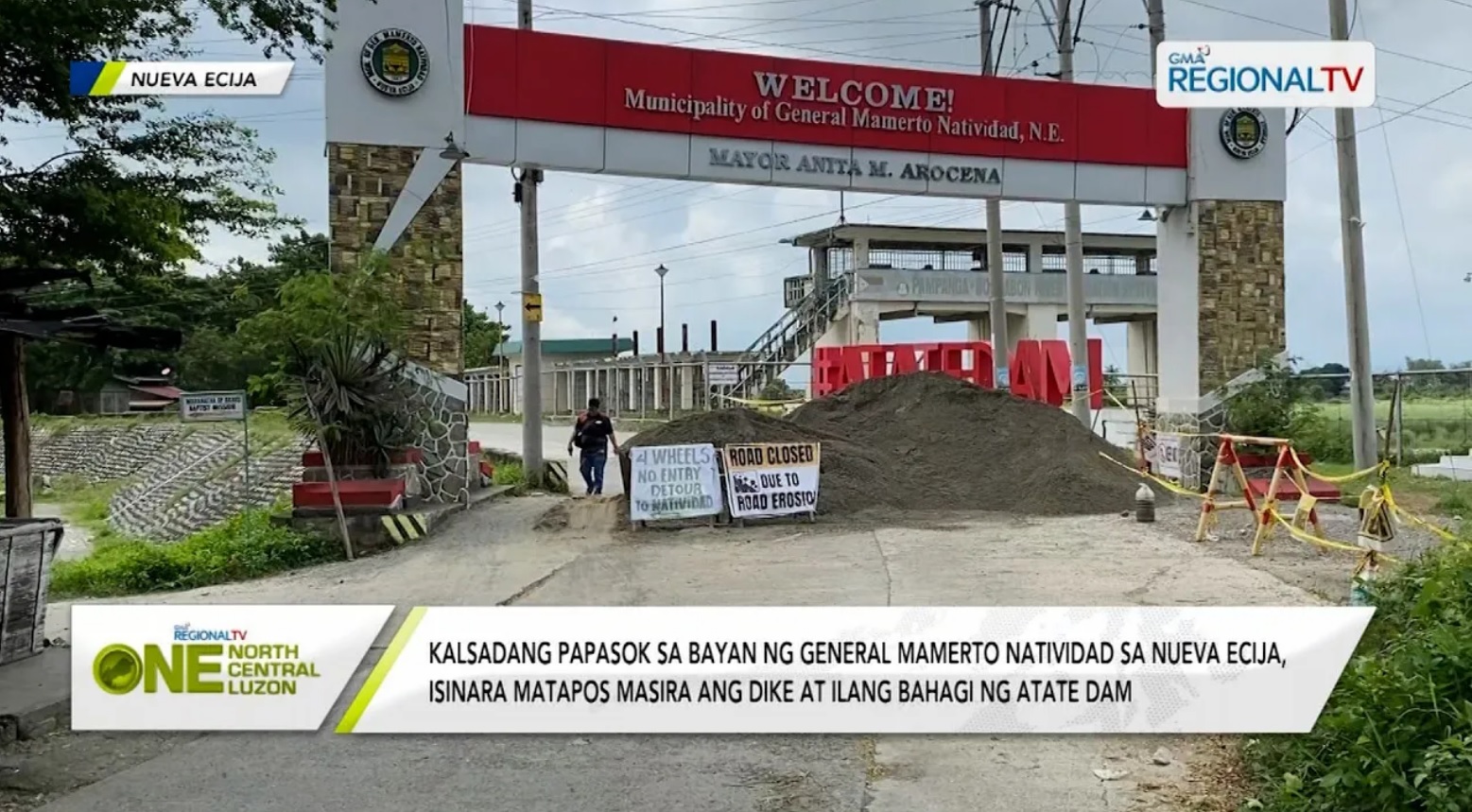 Isang kalsada sa Nueva Ecija, isinara matapos masira ang dike