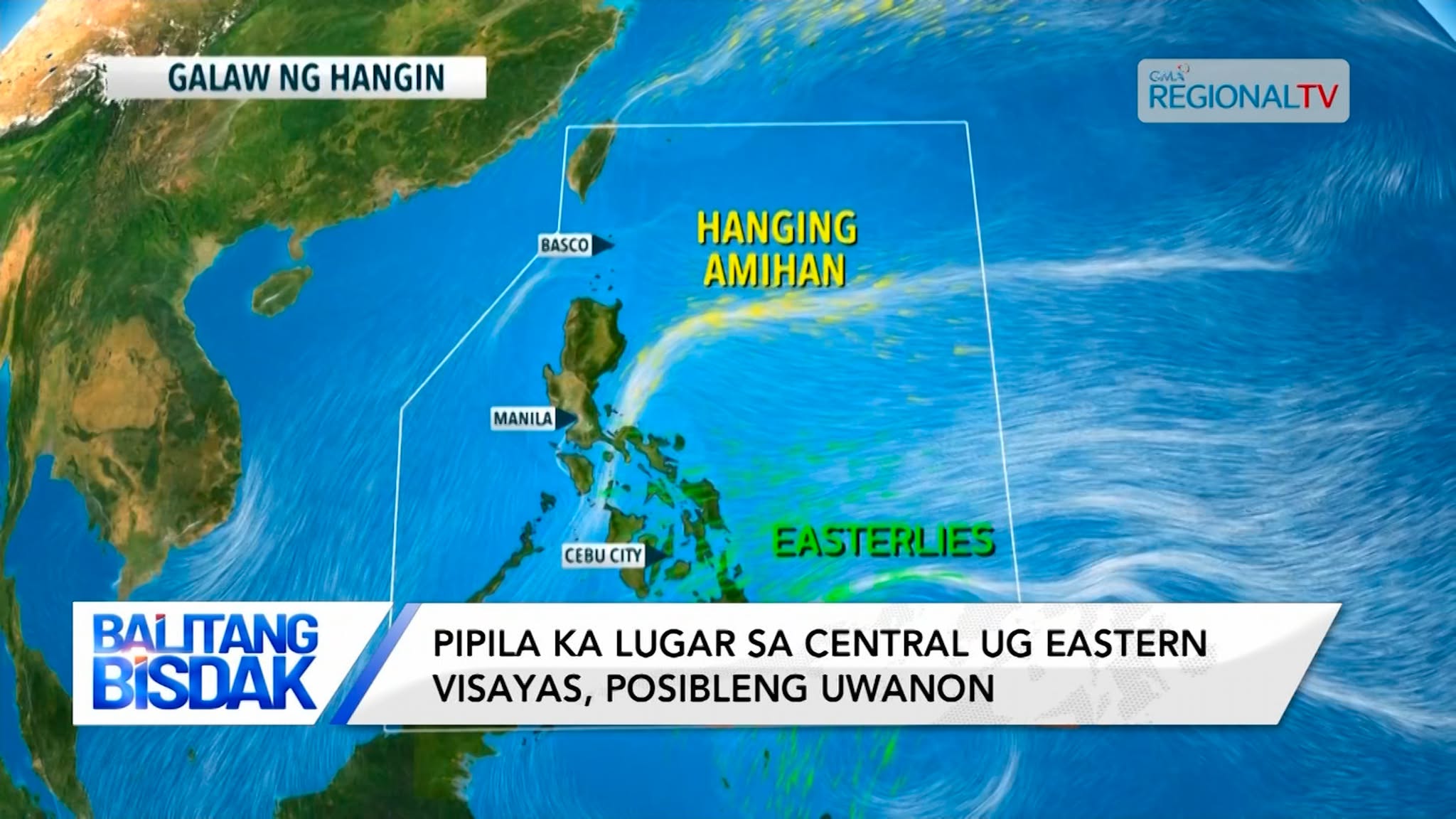 Pipila ka lugar sa Central ug Eastern Visayas, posibleng makasinati og pag-uwan
