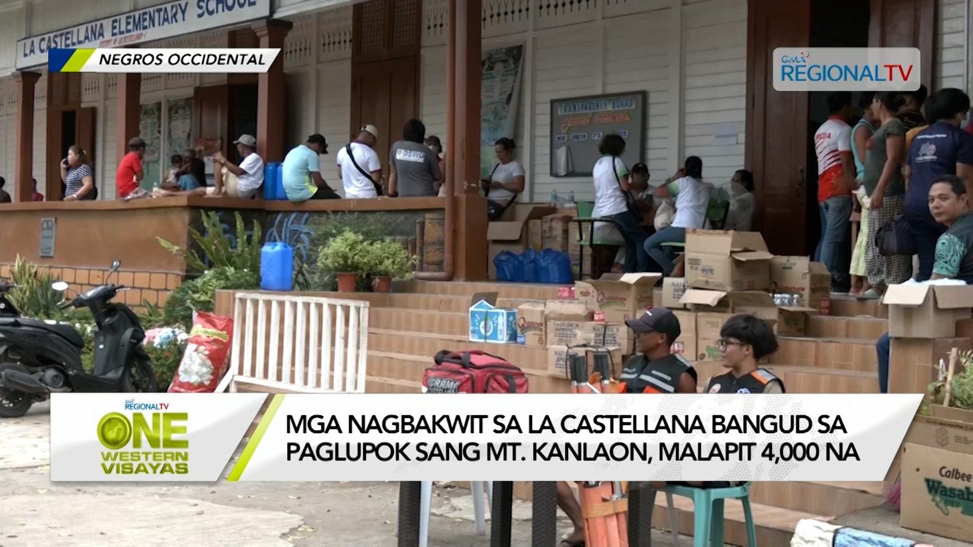 Mga nagbakwit sa La Castellana sa paglupok sang Mt. Kanlaon, malapit 4,000 na