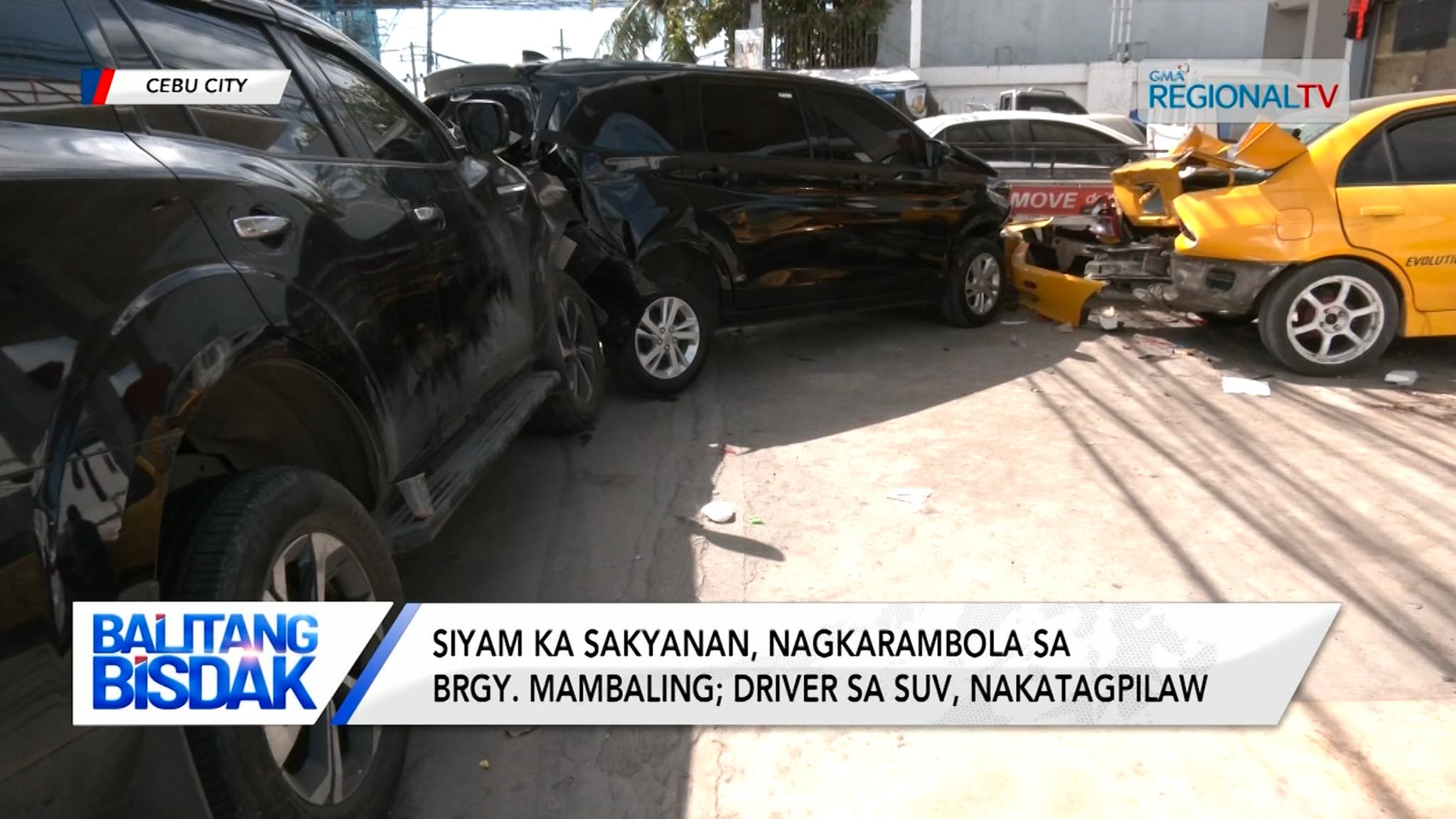 9 ka sakyanan, nagkarambola sa Brgy. Mambaling; driver sa SUV, nakatagpilaw