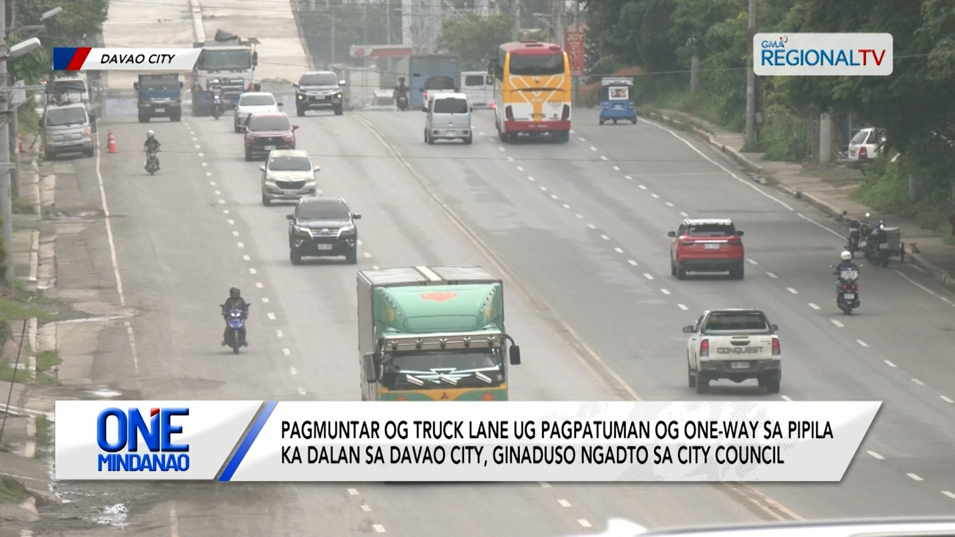 Pagmuntar og truck lane ug og one-way sa pipila ka dalan sa Davao City, ginaduso | One Mindanao