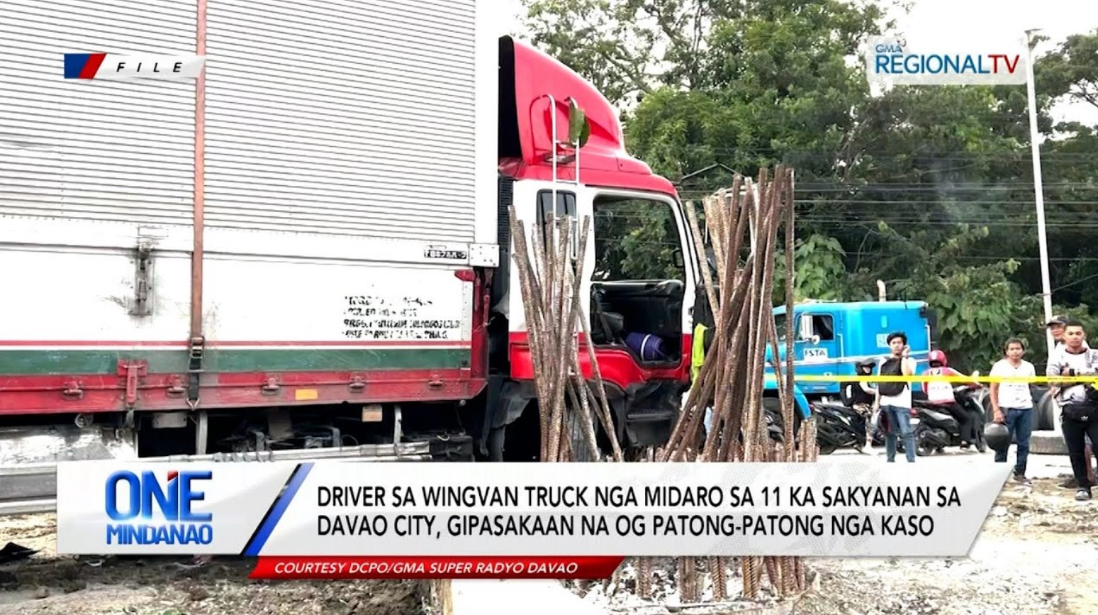 Driver sa wingvan truck nga midaro sa 11 ka sakyanan, gipasakaan na og kaso