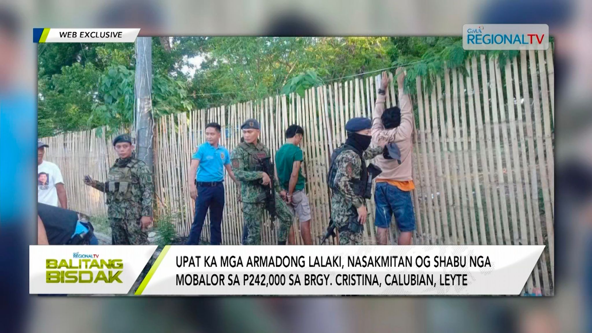 Upat ka armadong lalaki, nasikop sa Calubian, Leyte