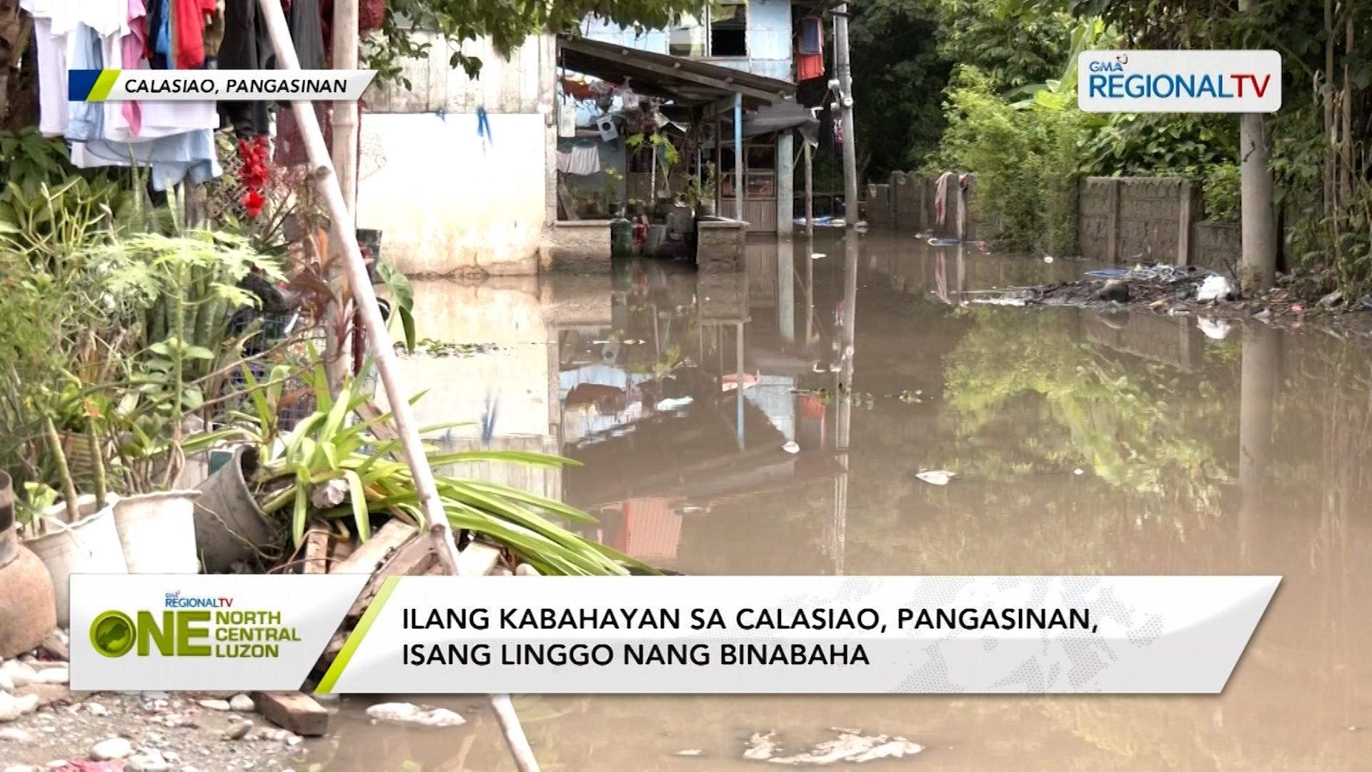 Ilang kabahayan sa Calasiao, Pangasinan, isang linggo nang binabaha