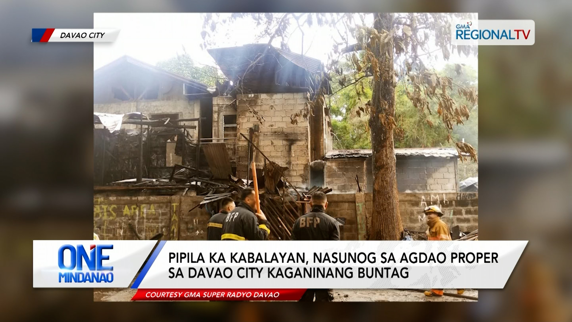 Pipila ka kabalayan, nasunog sa Agdao Proper SA Davao City kaganinang buntag