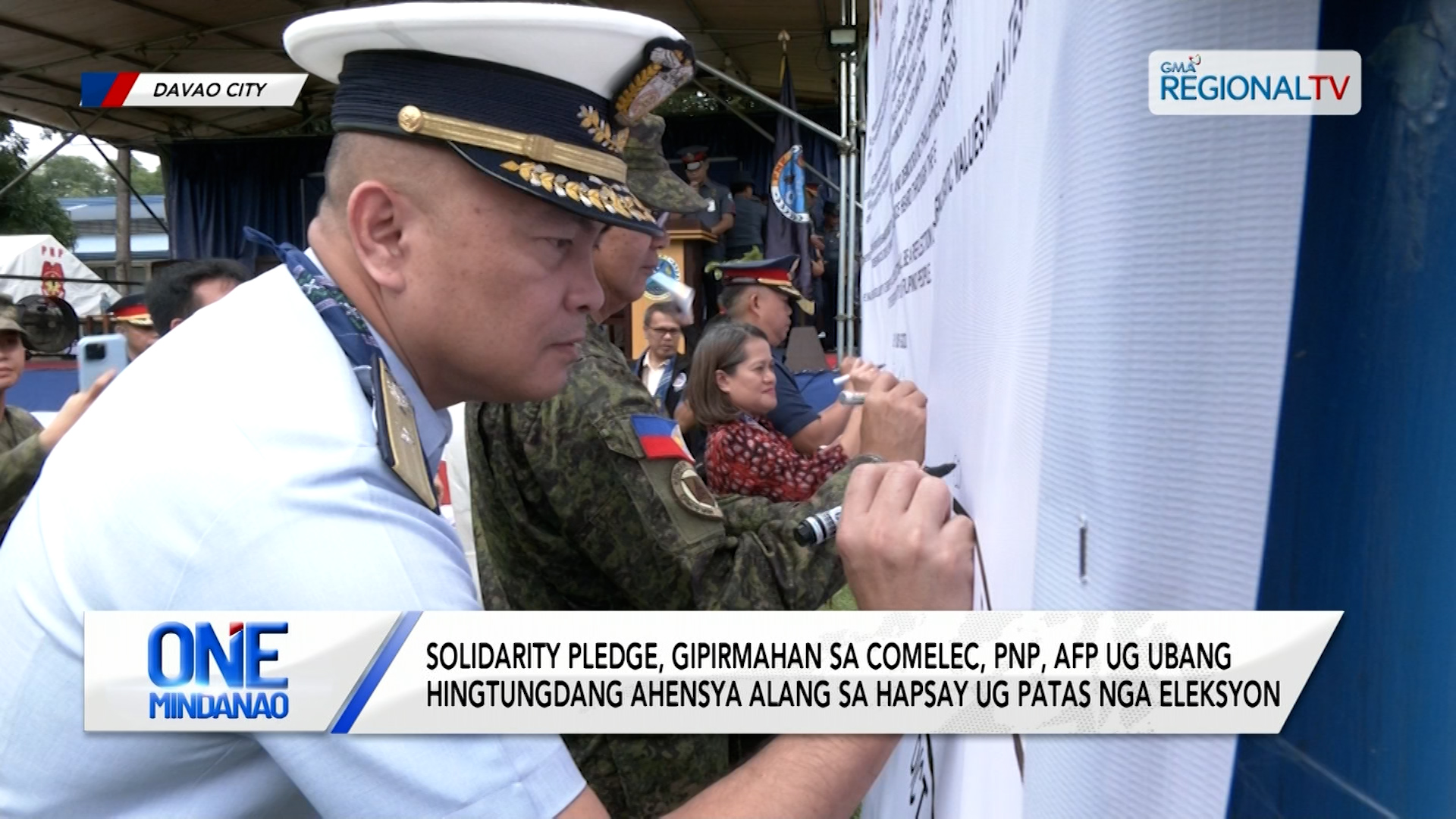 Solidarity pledge alang sa hapsay ug patas nga eleksyon, gipirmahan