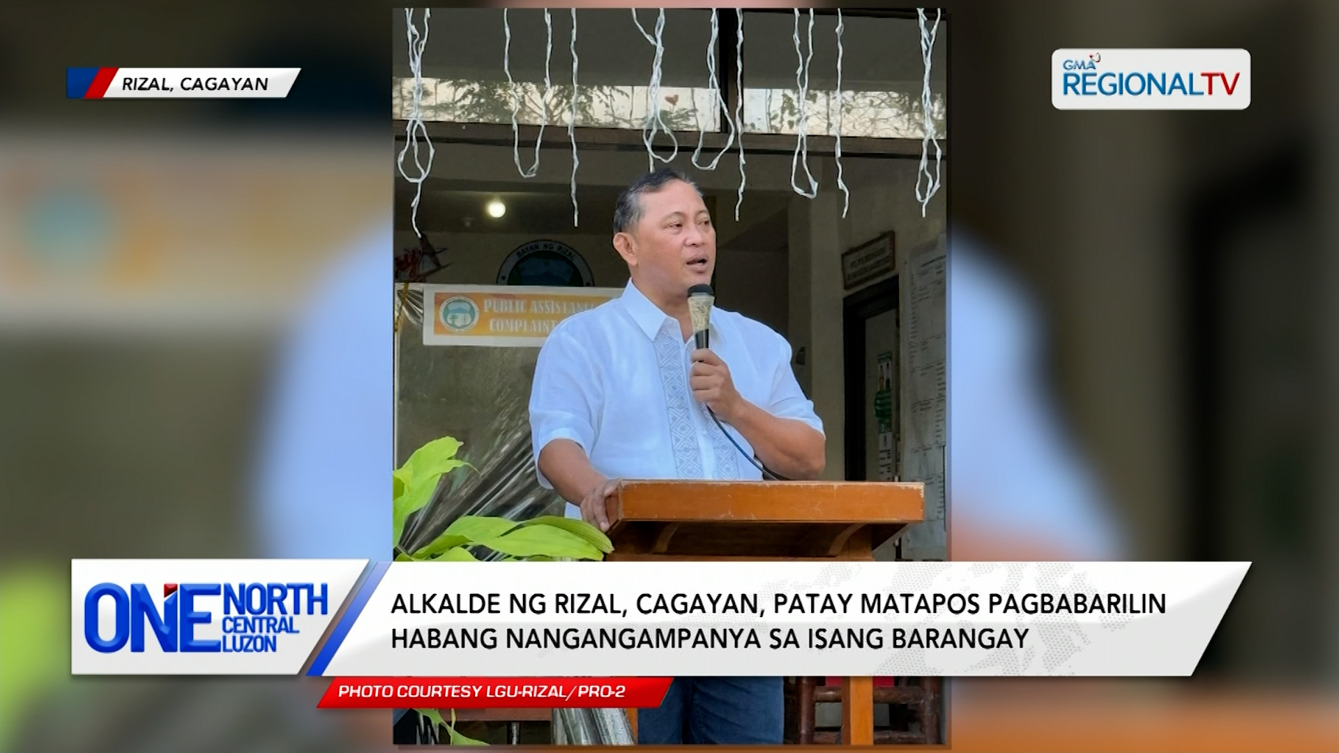 Alkalde ng Rizal, Cagayan, patay matapos pagbabarilin habang nangangampanya