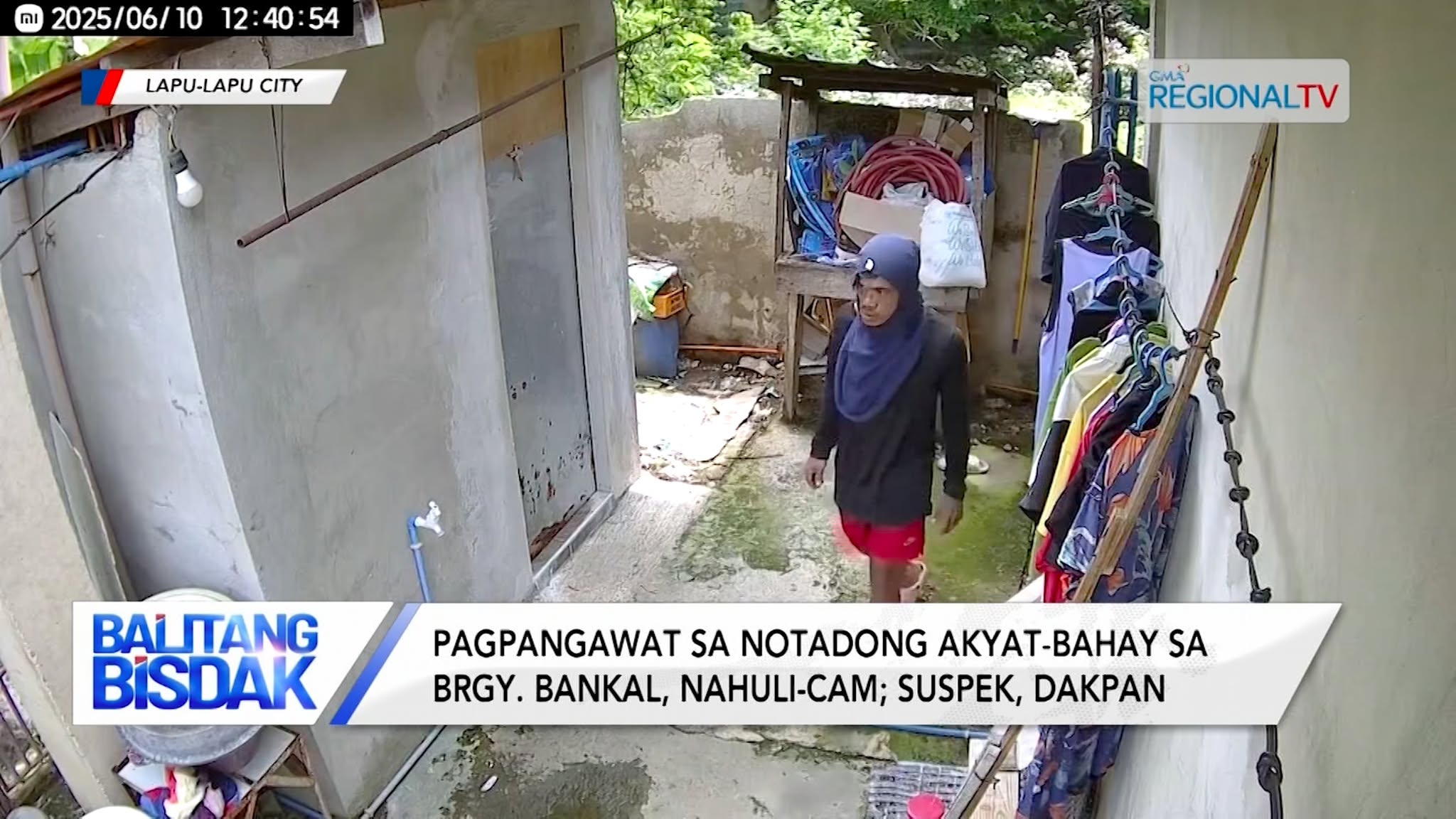 Pagpangawat sa notadong akyat-bahay sa Brgy. Bankal, nahuli-cam; suspek, dakpan