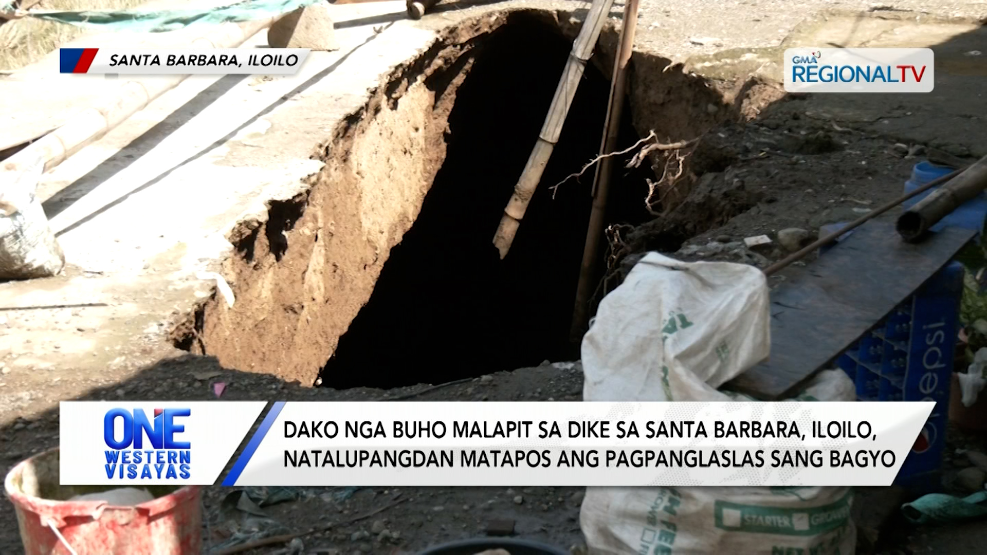 Dako nga buho malapit sa dike sa Santa Barbara, Iloilo, matapos ang ...