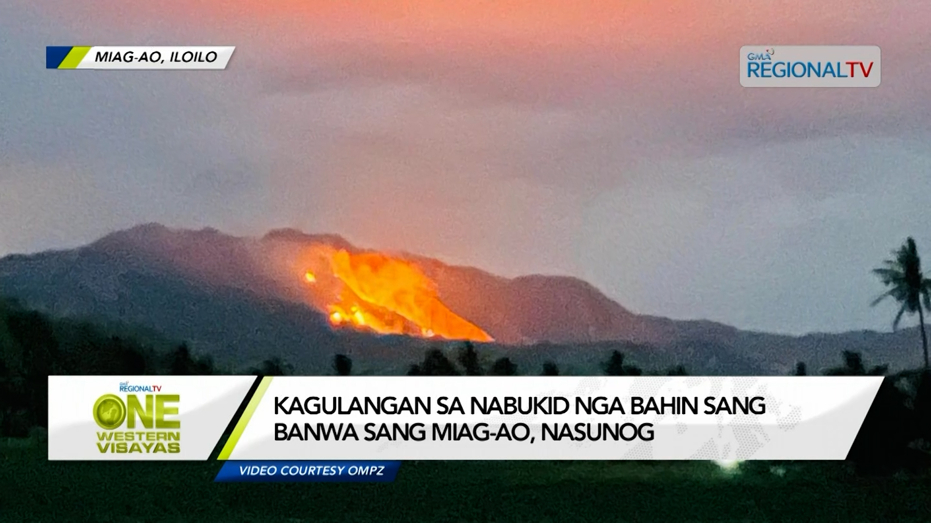 Kagulangan sa nabukid nga bahin sang banwa sang Miag-ao, nasunog